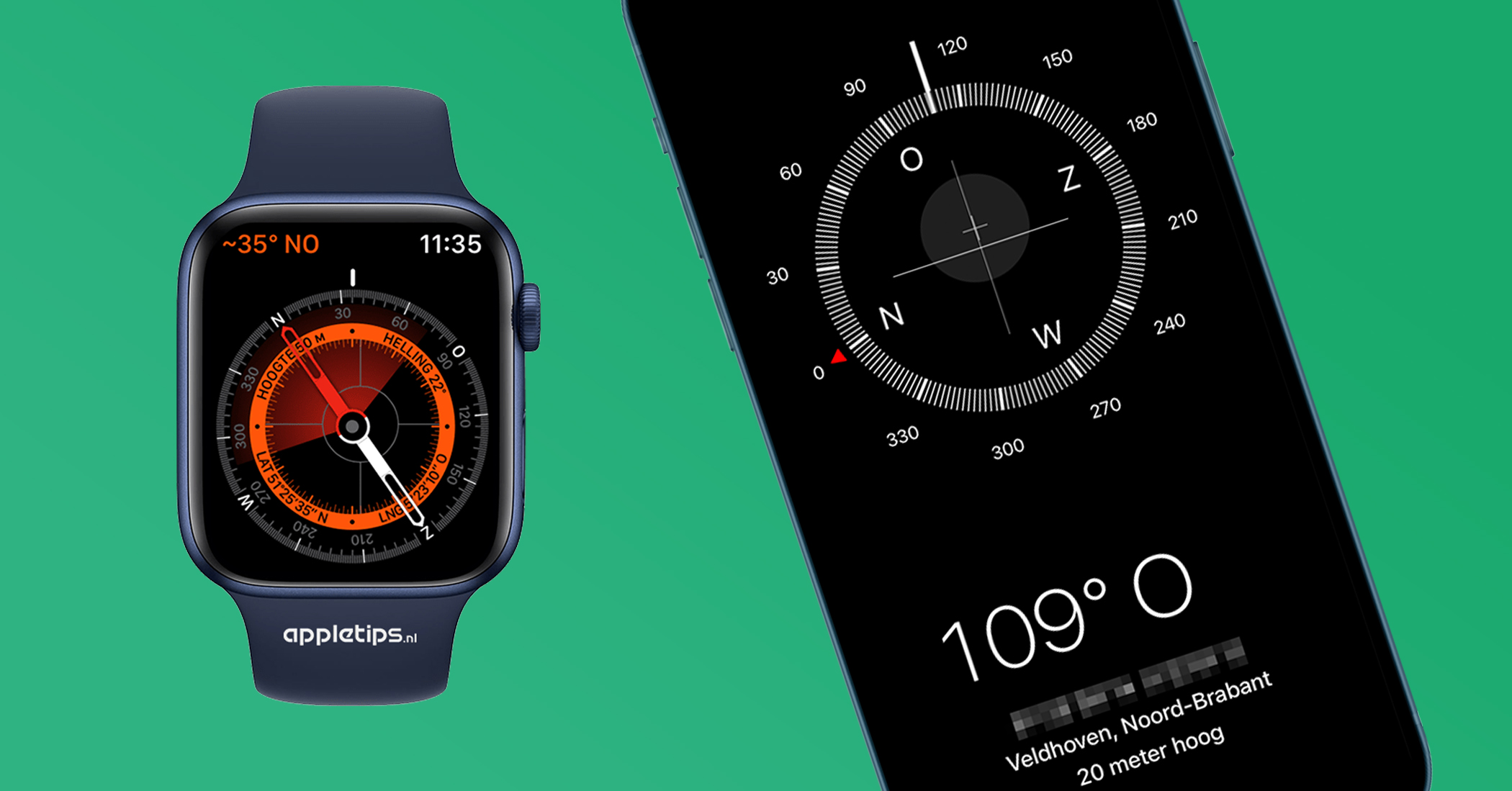Geografisch noorden gebruiken voor het kompas op Apple Watch of iPhone ...