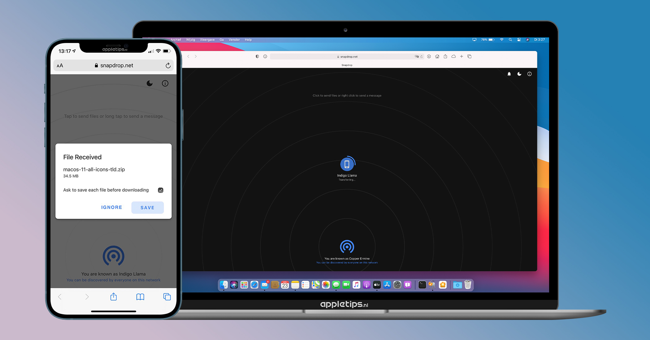 AirDrop bestanden naar alle apparaten dankzij Snapdrop - appletips