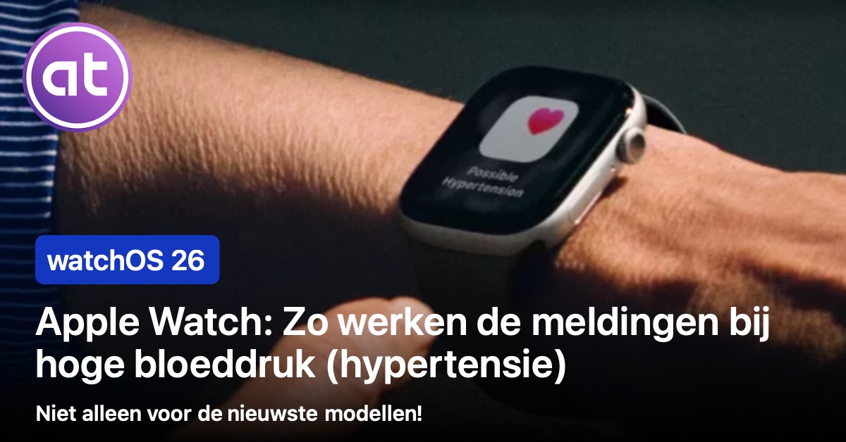 Apple Watch meldingen bij hoge bloeddruk